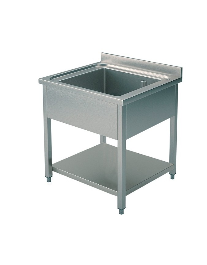 Plonge 1 bac avec étagère inférieure 600 x 600 - CHR-MASTER
