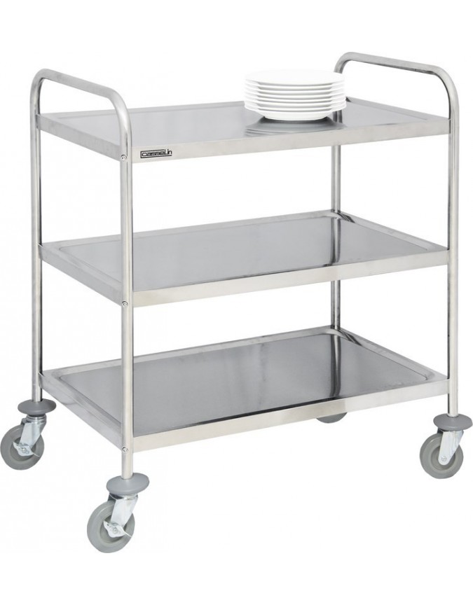Chariot en inox 3 plateaux - Prof 600 - CHR-MASTER