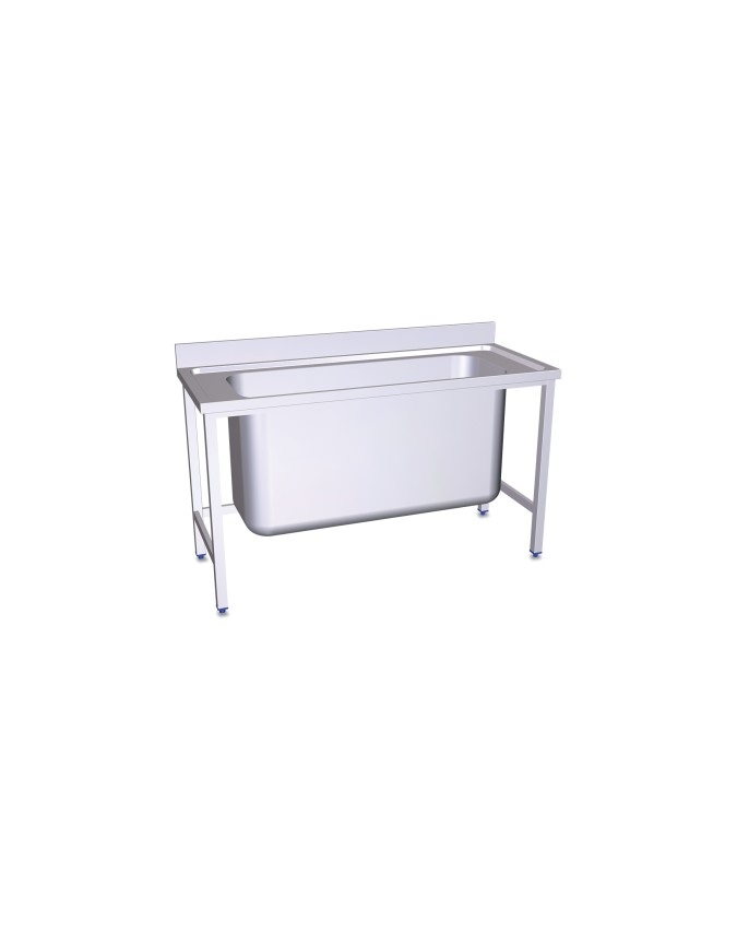 Plonge inox sur pied sans étagère basse 1 bac de grande capacité 1000 x 600 - CHR-MASTER