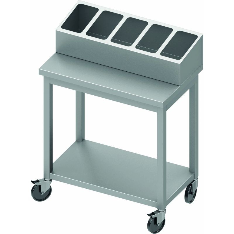 Chariot Inox - Bac GN 1/4 - 817 x 500 x 1100 mm - Stalgast