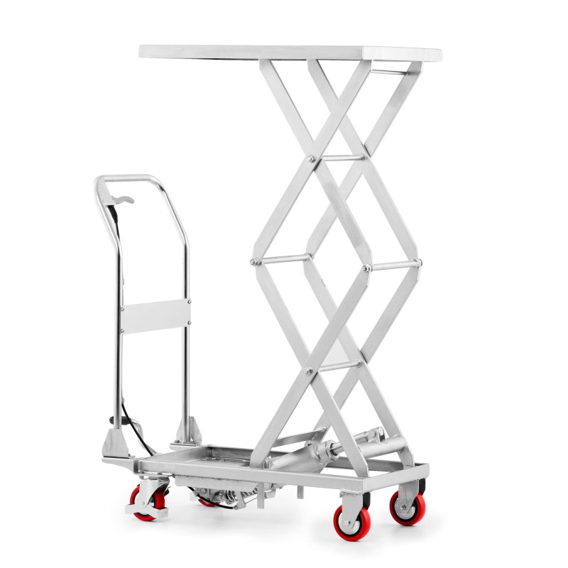 Table élévatrice mobile inox double ciseau - plateau : 910 x 500 mm ...