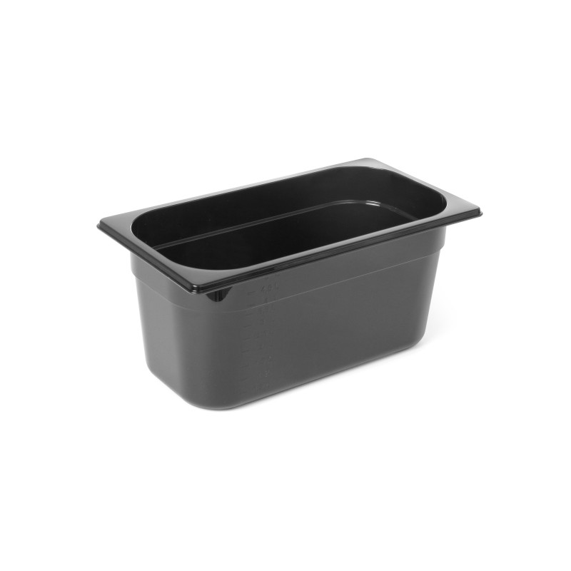 Bac gastronorme GN 1/3 polycarbonate noir - Profondeur 100 mm