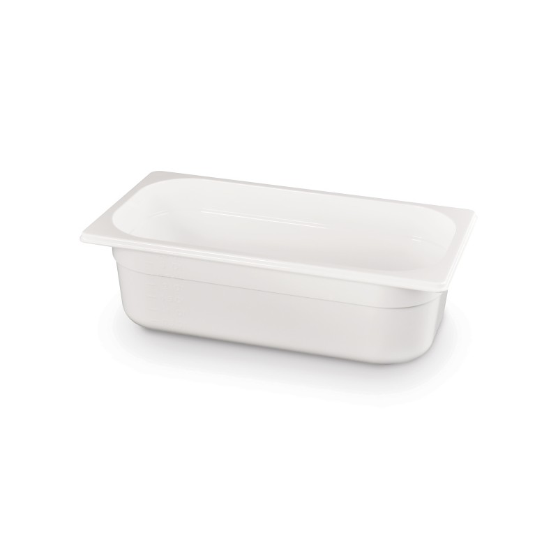 Bac gastronorme GN 1/3 polycarbonate blanc - Profondeur 100 mm