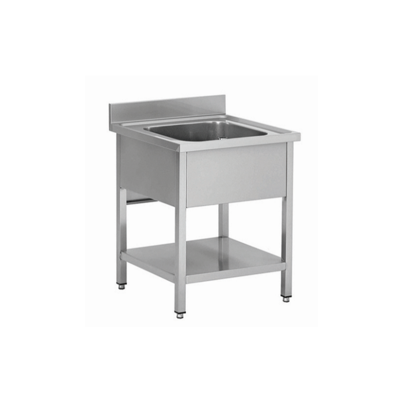 Plonge 1 bac sans égouttoir avec étagère inférieure - 800 x 700 x 850 mm - Skyrainbow