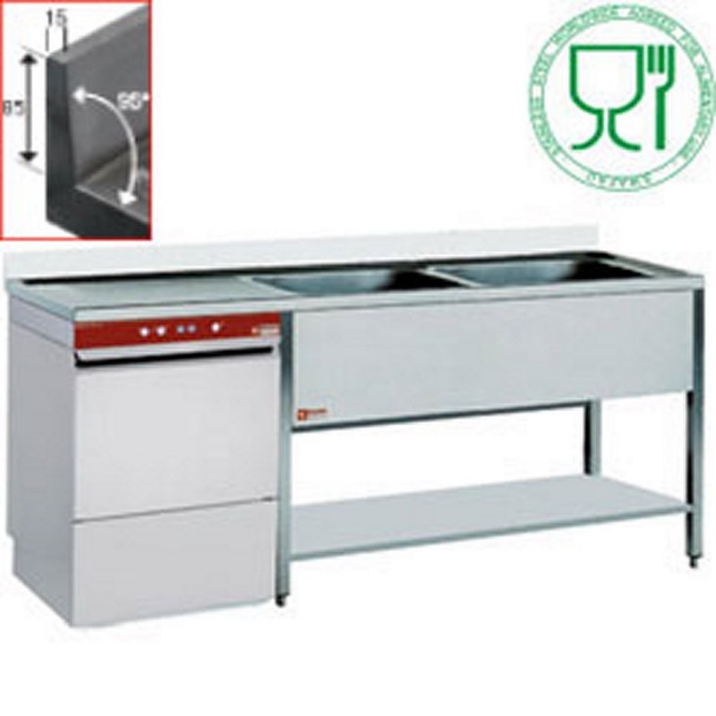 Plonge inox Prof. 700 Passage Lave-Vaisselle