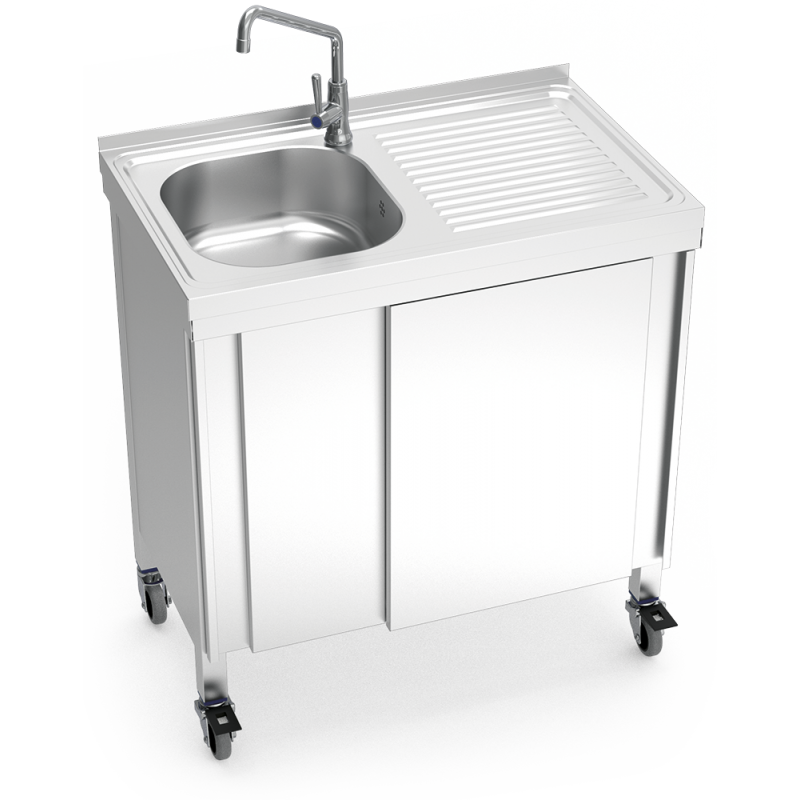 Plonge portable autonome eau froide et chaude avec égouttoir à droite ...