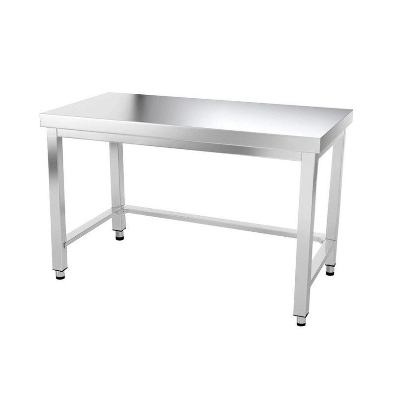 Table de travail centrale inox double utilisation avec ou sans renfort et avec ou sans étagère ...