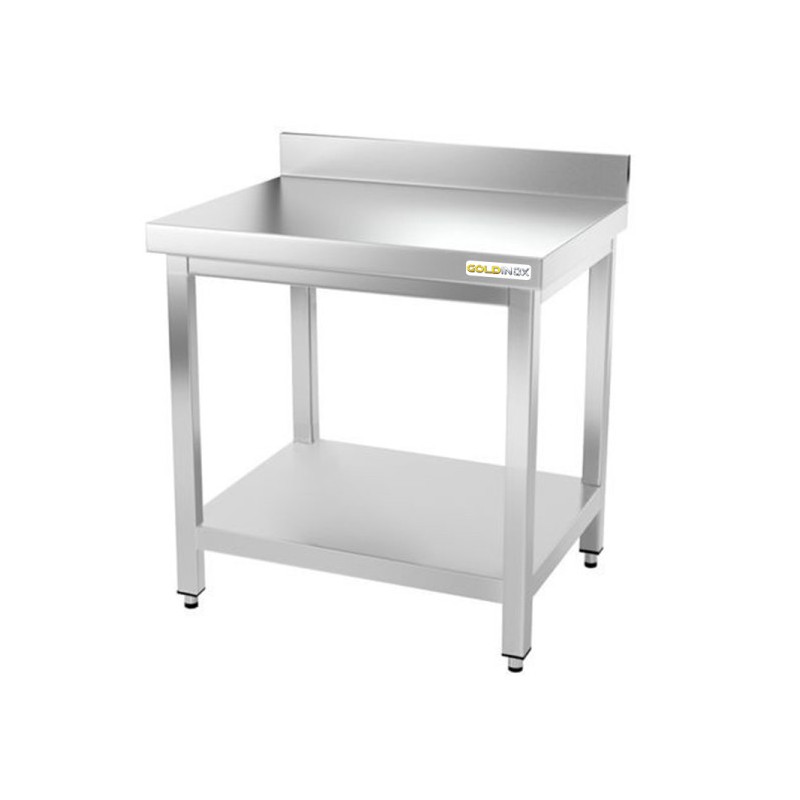 Table de travail inox adossée - 500 x 500- Goldinox