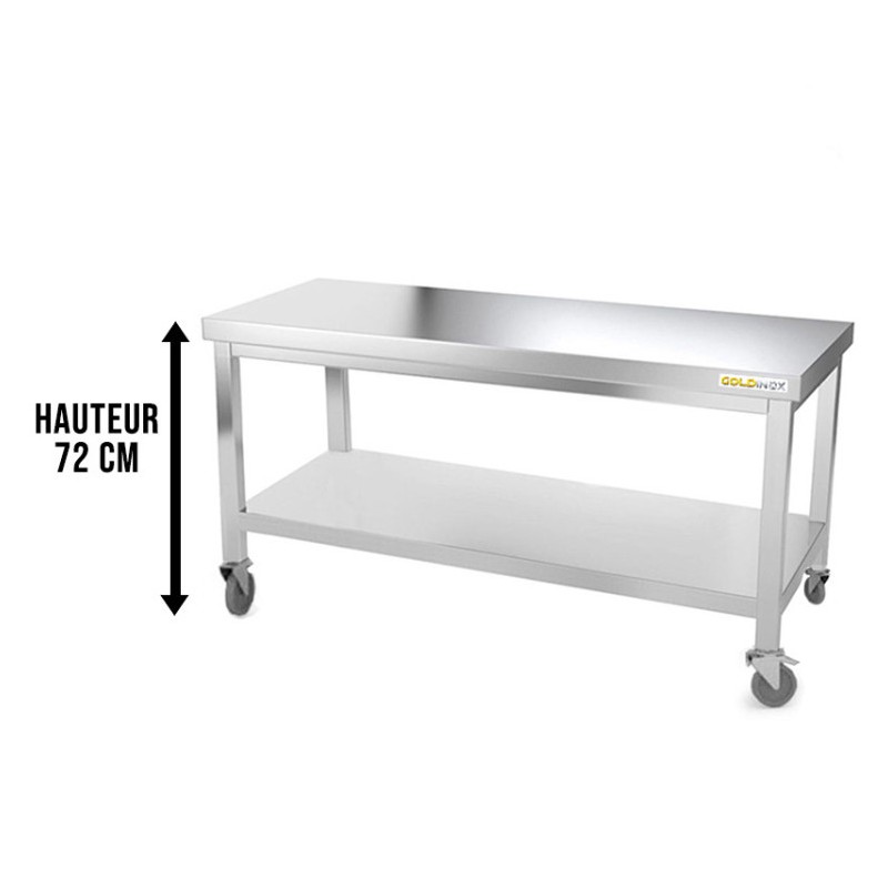 TABLE INOX SOUBASSEMENT 2000 X 800 MM / GOLDINOX