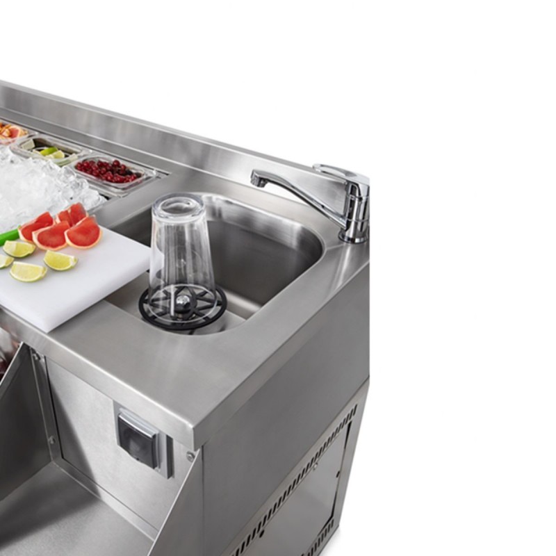 Station bar cocktail avec 1 porte et 2 tiroirs - 1200 x 600 mm