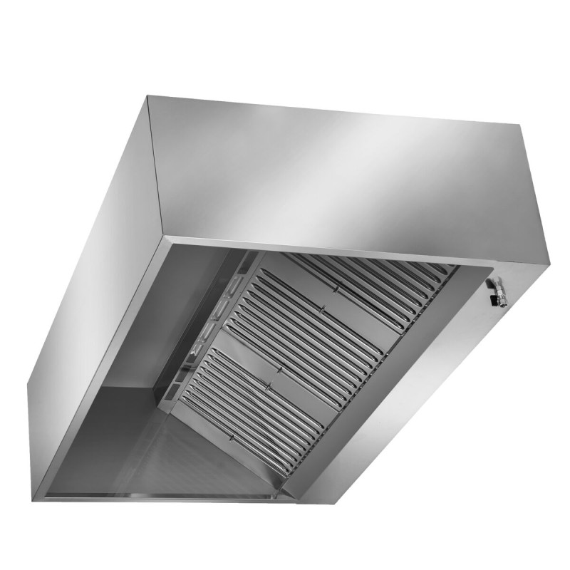 Hotte Caisson Murale Sans Moteur Avec Filtre Et Lampe 1200 X 1100